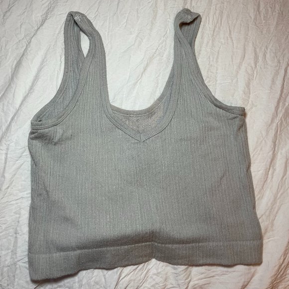 Urban Outfitters | Tops | Urban Outfitters Light Grey Ribbed Tank Top ...